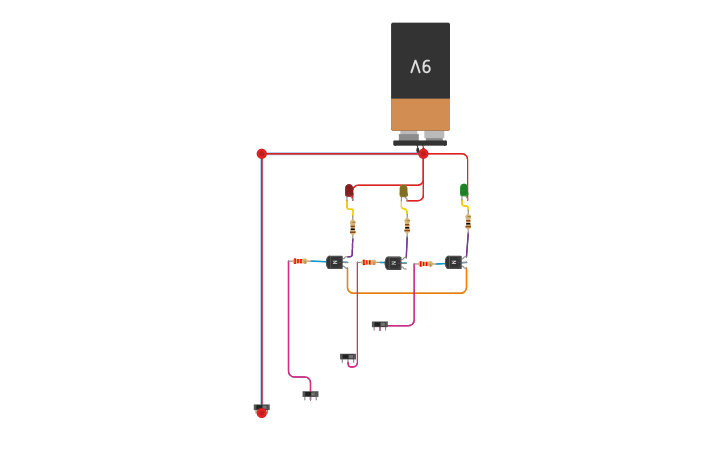 Circuit design Water Level Indicator Using Simple Transistors - Tinkercad