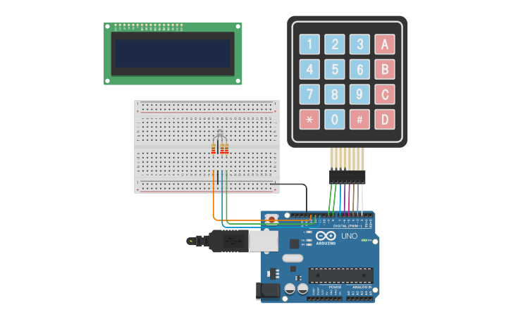 Circuit design Keypad - Tinkercad