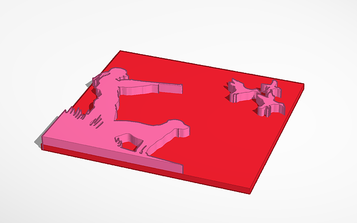 3D design woman hunter leather stamp - Tinkercad