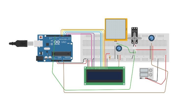 Circuit design LCD Servo Motor | Tinkercad