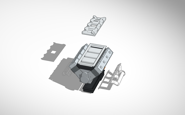3D design exploaded engine view | Tinkercad