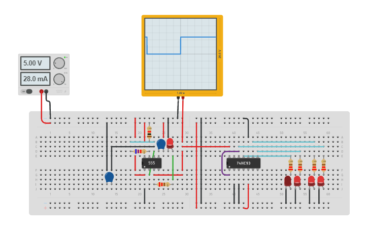 Circuit Design Mod 16 Tinkercad