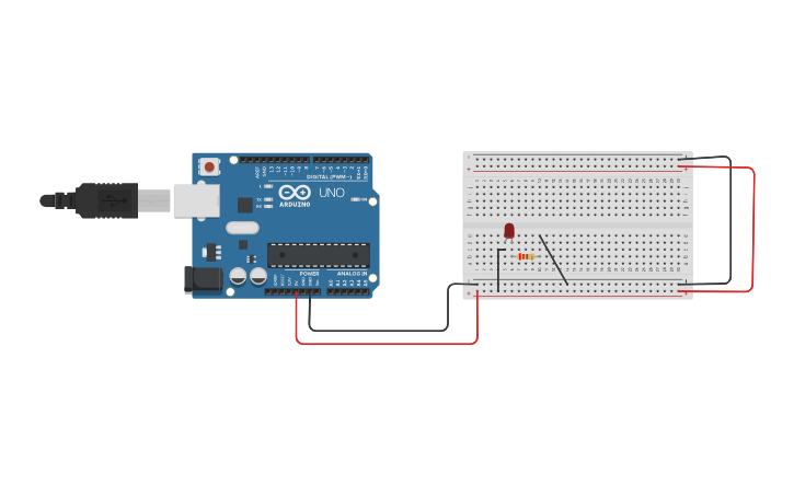 Circuit design enciende un led - Tinkercad