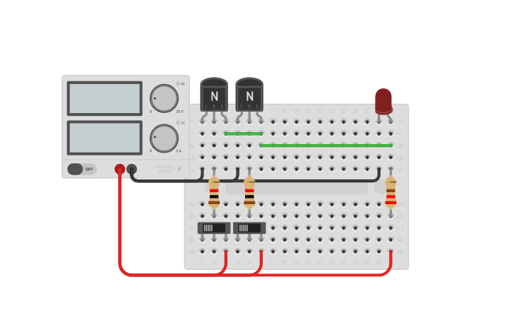 Circuit design NOR Gate - Tinkercad