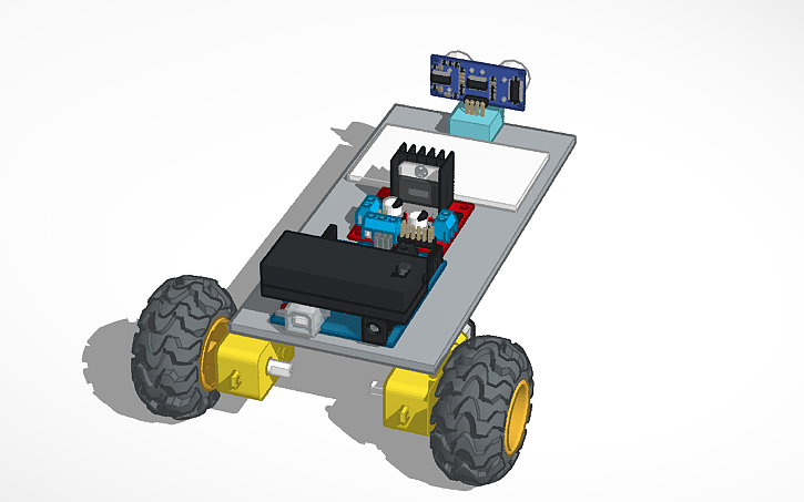 3D design Carrito Arduino - Tinkercad