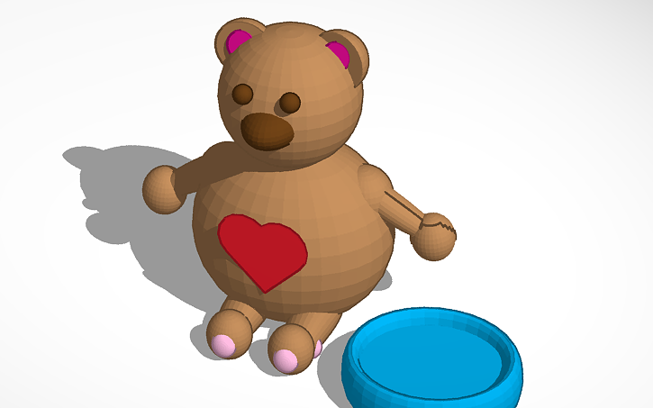 3D design Teddy Bear - Tinkercad