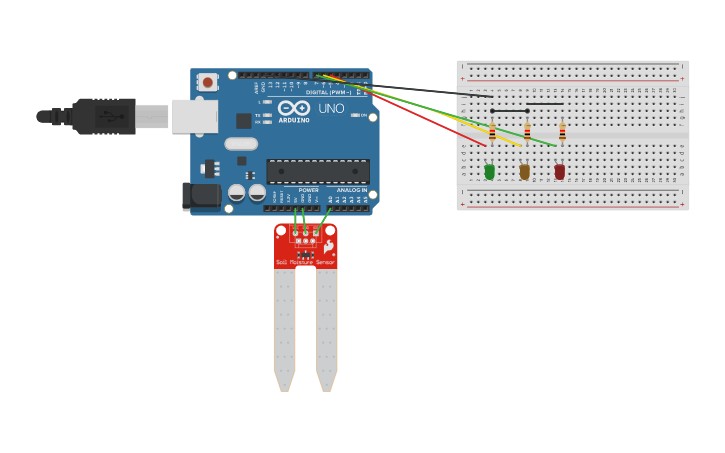 Circuit design Sensor de umidade - Tinkercad
