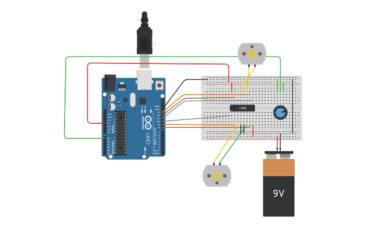 Circuit design Motor Control - Tinkercad