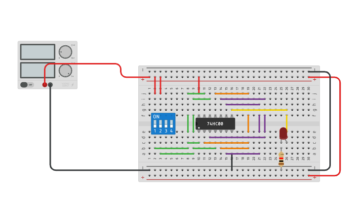 Circuit design XOR gate using NAND gate - Tinkercad
