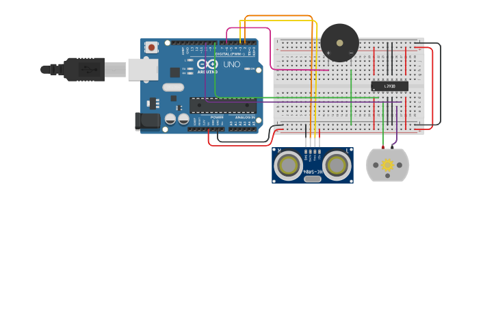 Circuit design Water level indicator - Tinkercad