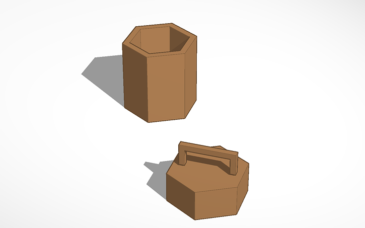 3D design Hexagon Box w/ Lid #container - Tinkercad