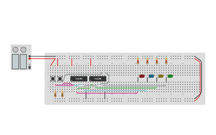 Circuit design compuertas con NAND - Tinkercad