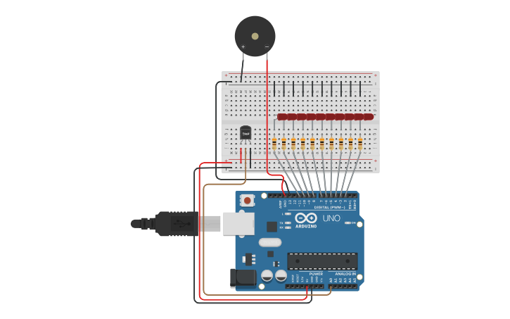Circuit design Temperatura LED "Bargraph" | Tinkercad