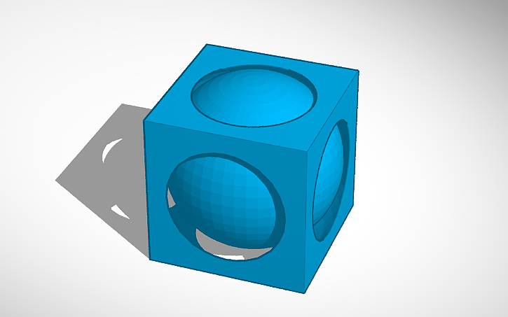 3D design Ball inside cube - Tinkercad