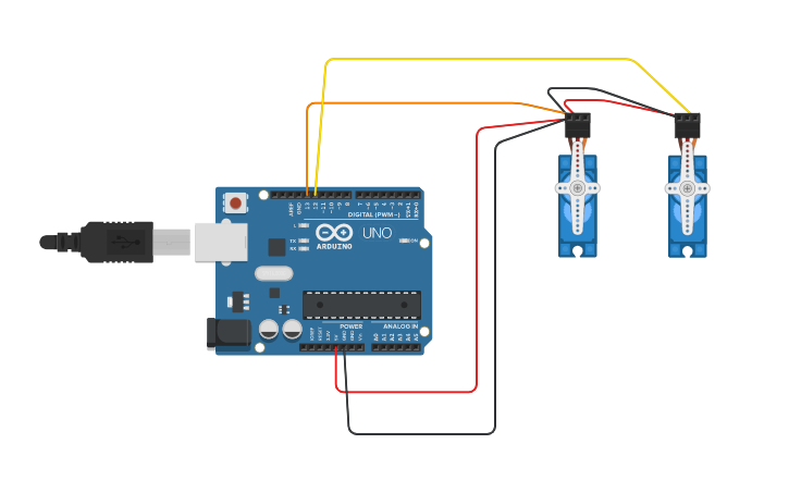 Circuit Design Testing Servo Code Tinkercad 6532
