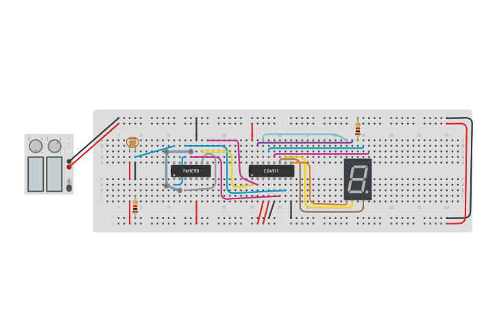 Circuit design EXP 4 COUNTER RESET - Tinkercad