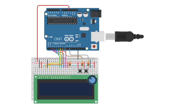 Circuit design NEA Scoreboard with Timer - Tinkercad