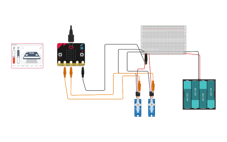 Circuit design micro:bit com montagem tradicional - Tinkercad