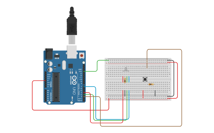 Circuit design Rafsan Mahmud Control an RGB LED and use Interrupt | Tinkercad