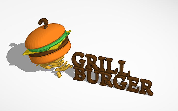 3D design GRILL BURGER - Tinkercad
