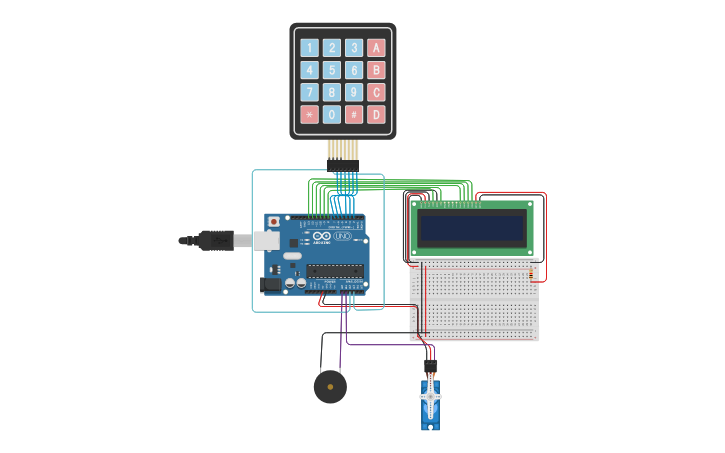 Circuit design Copy of Arduino Security and Alarm System - Tinkercad