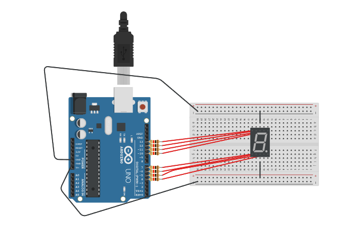 Circuit design Copy of Lab05 Seven-Segment Displays - Tinkercad