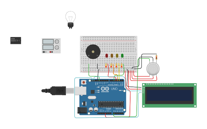 Circuit design Projeto Qualidade do ar - Tinkercad