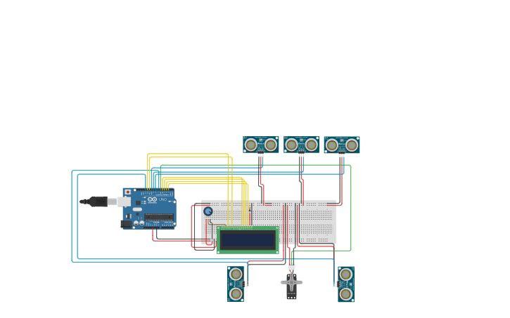 Circuit design Smart Parking - Tinkercad