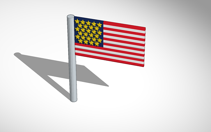 3D design 4th of July Flag - Tinkercad