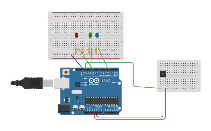 Circuit design Copy of Control LEDs using IR remote and library | Tinkercad