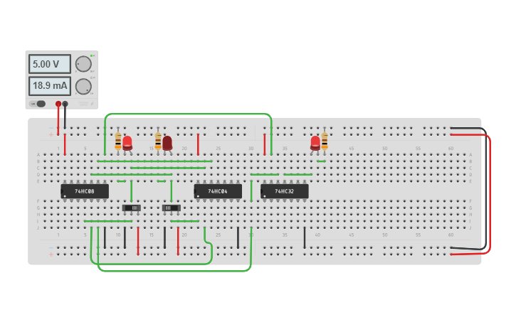 Circuit design 7404 7408 & 7432 XOR Gate - Tinkercad