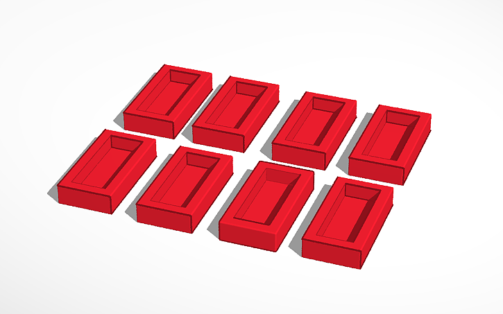 3D design 1x2 tile - Tinkercad