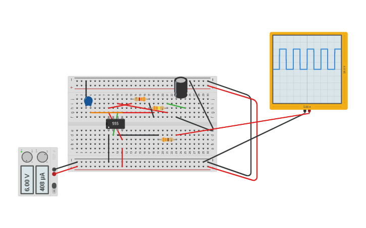 Circuit design Ne555 - Tinkercad