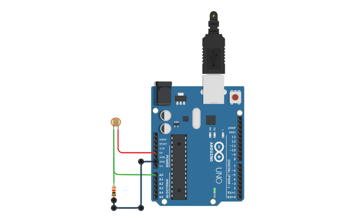 Circuit design LDR - Tinkercad
