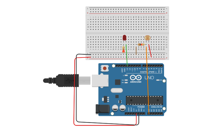 Circuit design Circuito 8 Sensor LDR | Tinkercad