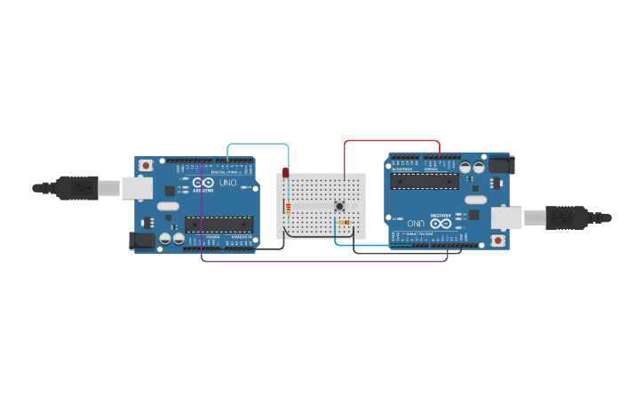 Circuit design #12 Push 2 Arduinos - Tinkercad Circuit design #12 Push 2 Arduinos - Tinkercad