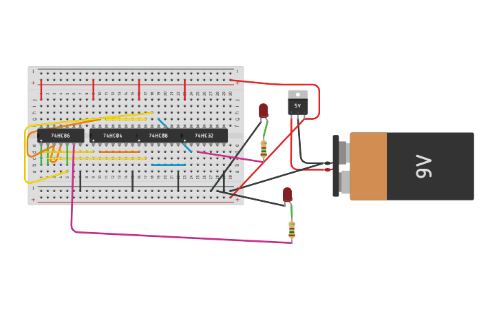 Circuit design 1-bit Full Substractor | Tinkercad
