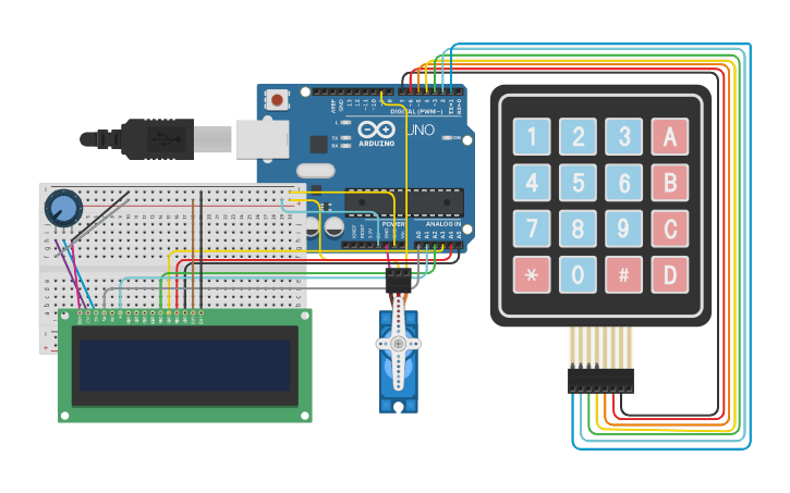 Circuit design Door lock - Tinkercad