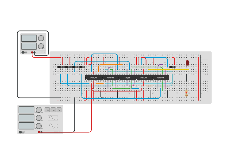 Circuit design Experiment 10 PISO | Tinkercad