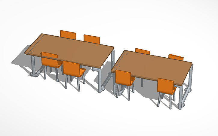3D design Copy of Contemporary dining table and chairs - Modular ...