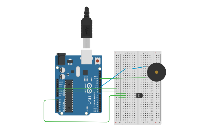 Circuit design Temperature Buzzer Team 1 | Tinkercad