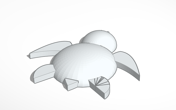 3D design turtle progress 3 - Tinkercad