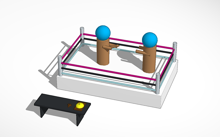 3D design boxing ring - Tinkercad