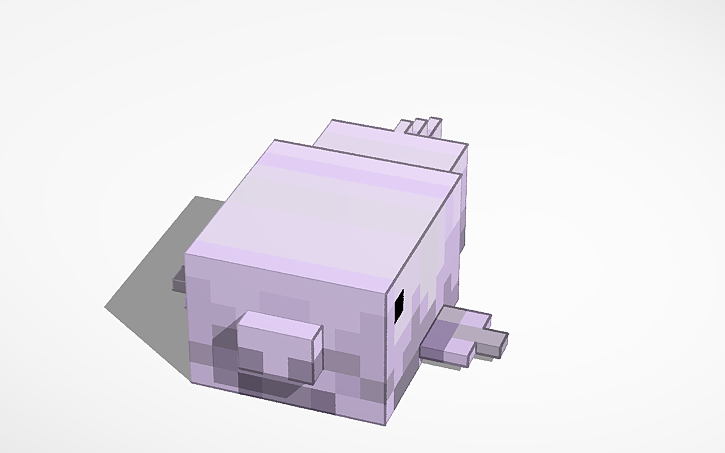 3D design Minecraft blobfish - Tinkercad