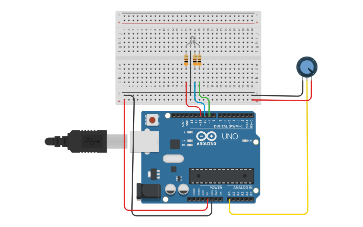 Circuit design Disco Light - Tinkercad