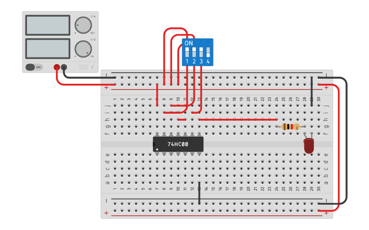 Circuit design Buffer Using NAND Gate - Tinkercad