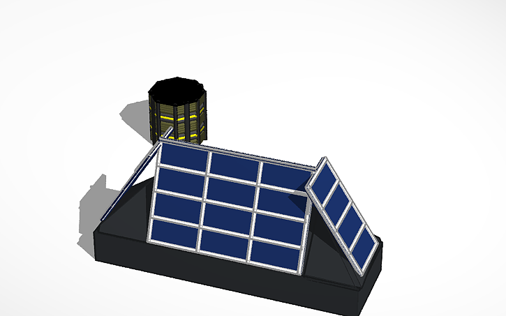 3D design batteries and solar panel - Tinkercad
