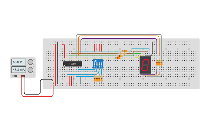Circuit Design 4511 E Display A 7 Segmenti Tinkercad