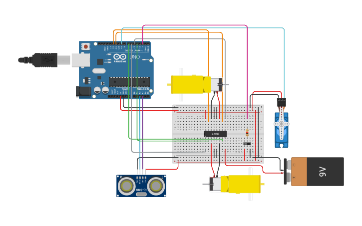 Circuit design Circuito del proyecto - Tinkercad