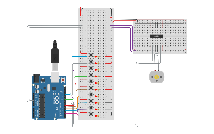 Circuit design ELEVADOR DE 10 PISOS - Tinkercad